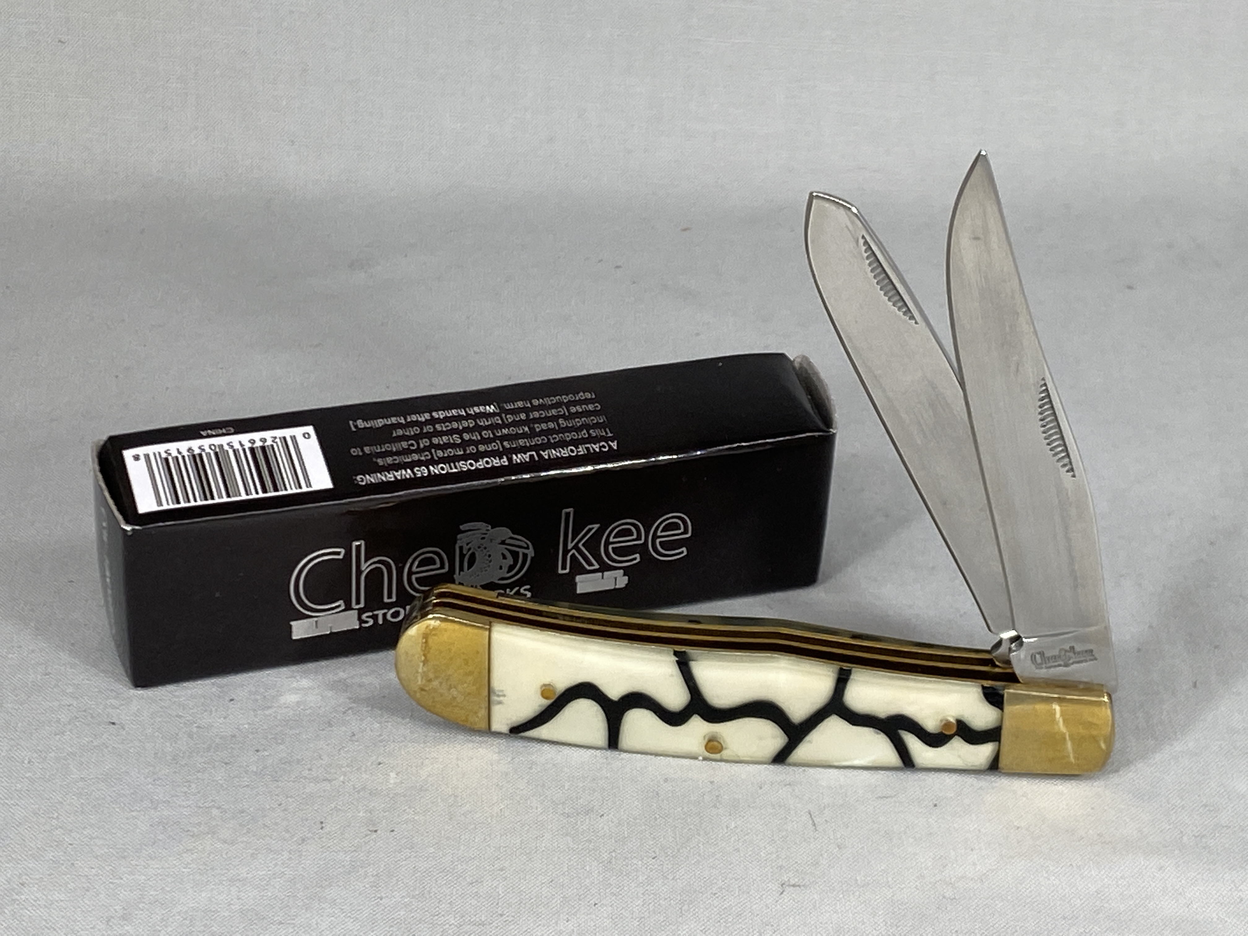 CHEROKEE STONEWORKS CSW-108MOPJS Genuine Mother of Pearl Trapper MINT ...