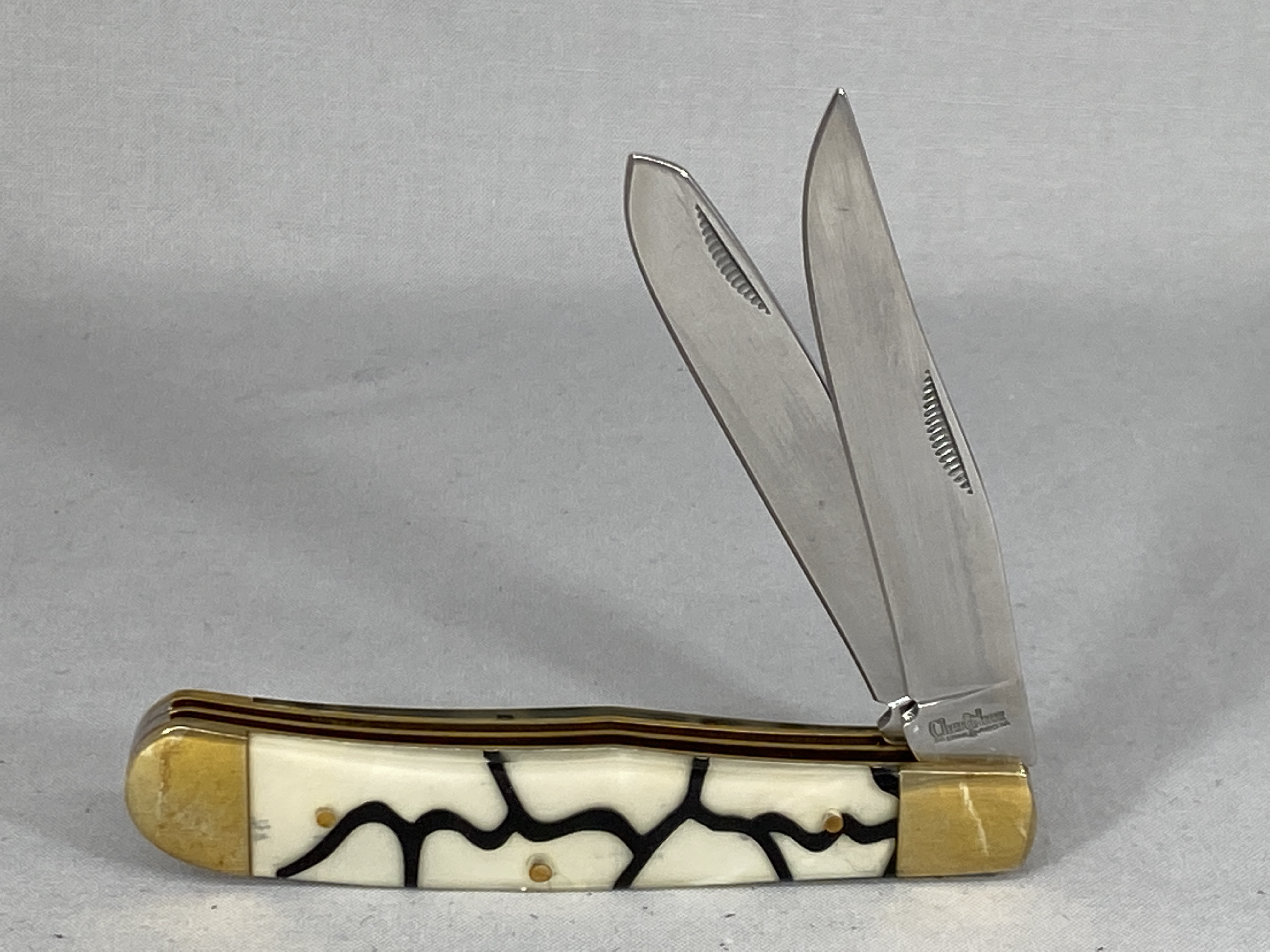 CHEROKEE STONEWORKS CSW-108MOPJS Genuine Mother of Pearl Trapper MINT ...