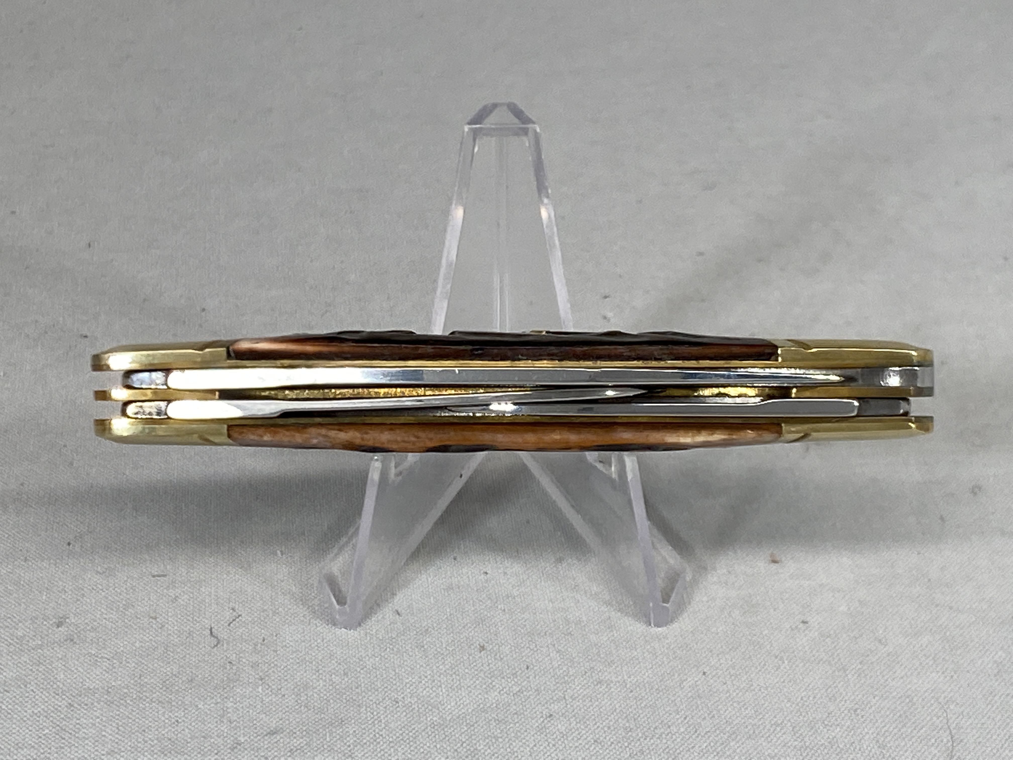 JOSEPH ROGERS & SONS China SS Jigged Bone Stockman Folder MINT