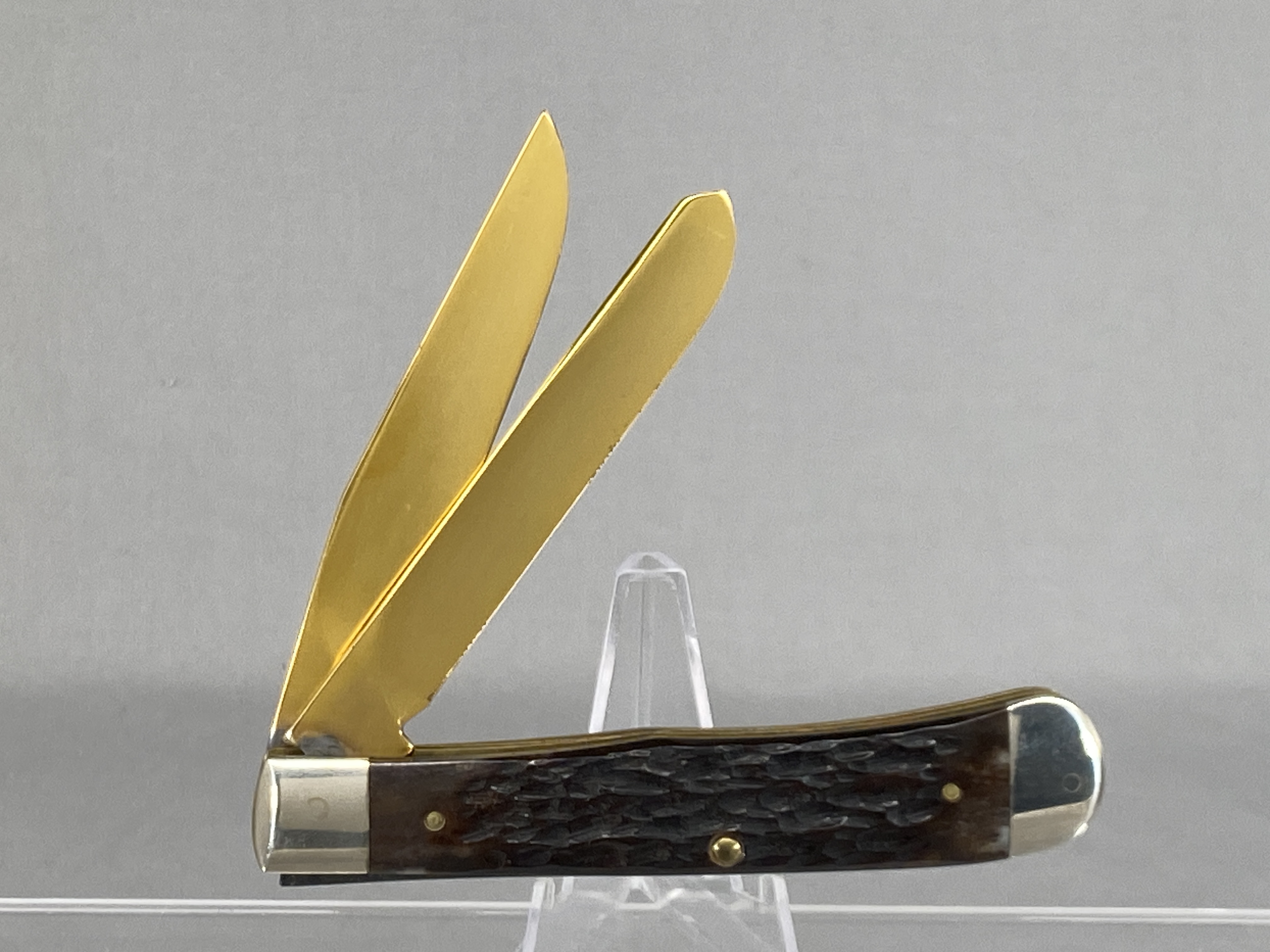 1984 CASE XX USA 6254 Gold Blades Bone Trapper Company Award Lim.Ed. MINT