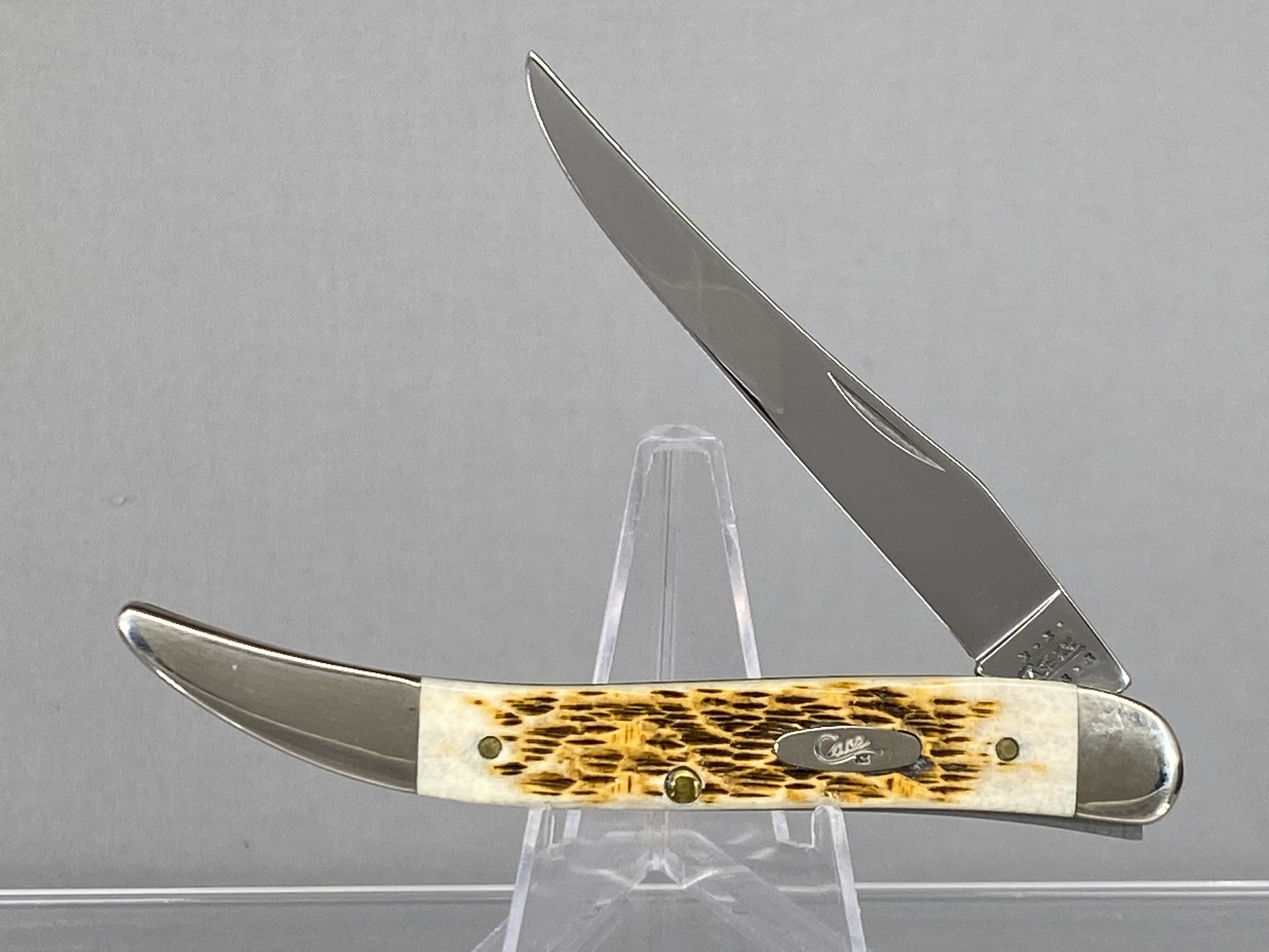 2001 CASE XX USA 610094 SS Burnt Amber Jigged Bone Toothpick MINT IN BOX