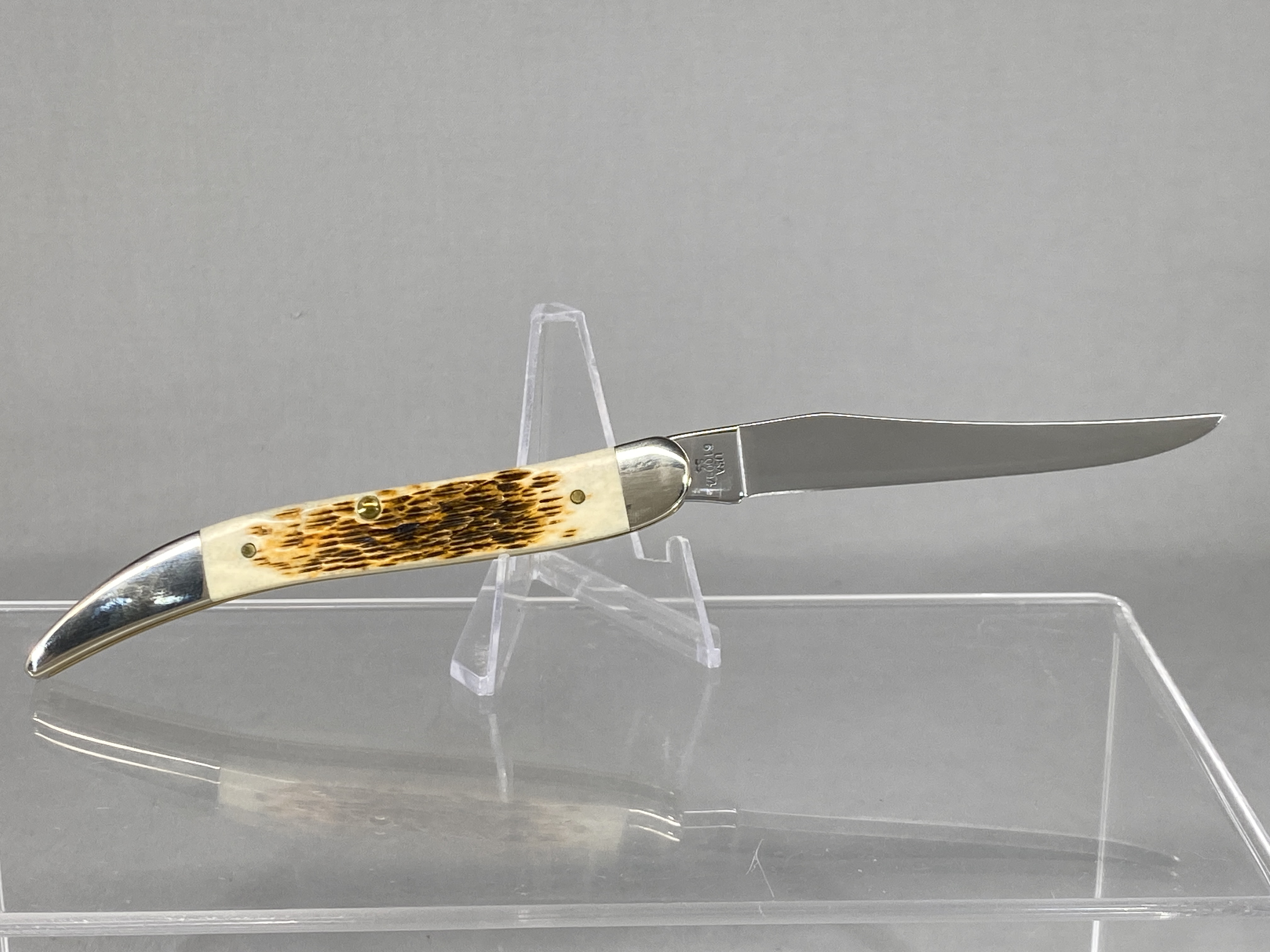 2001 CASE XX USA 610094 SS Burnt Amber Jigged Bone Toothpick MINT IN BOX