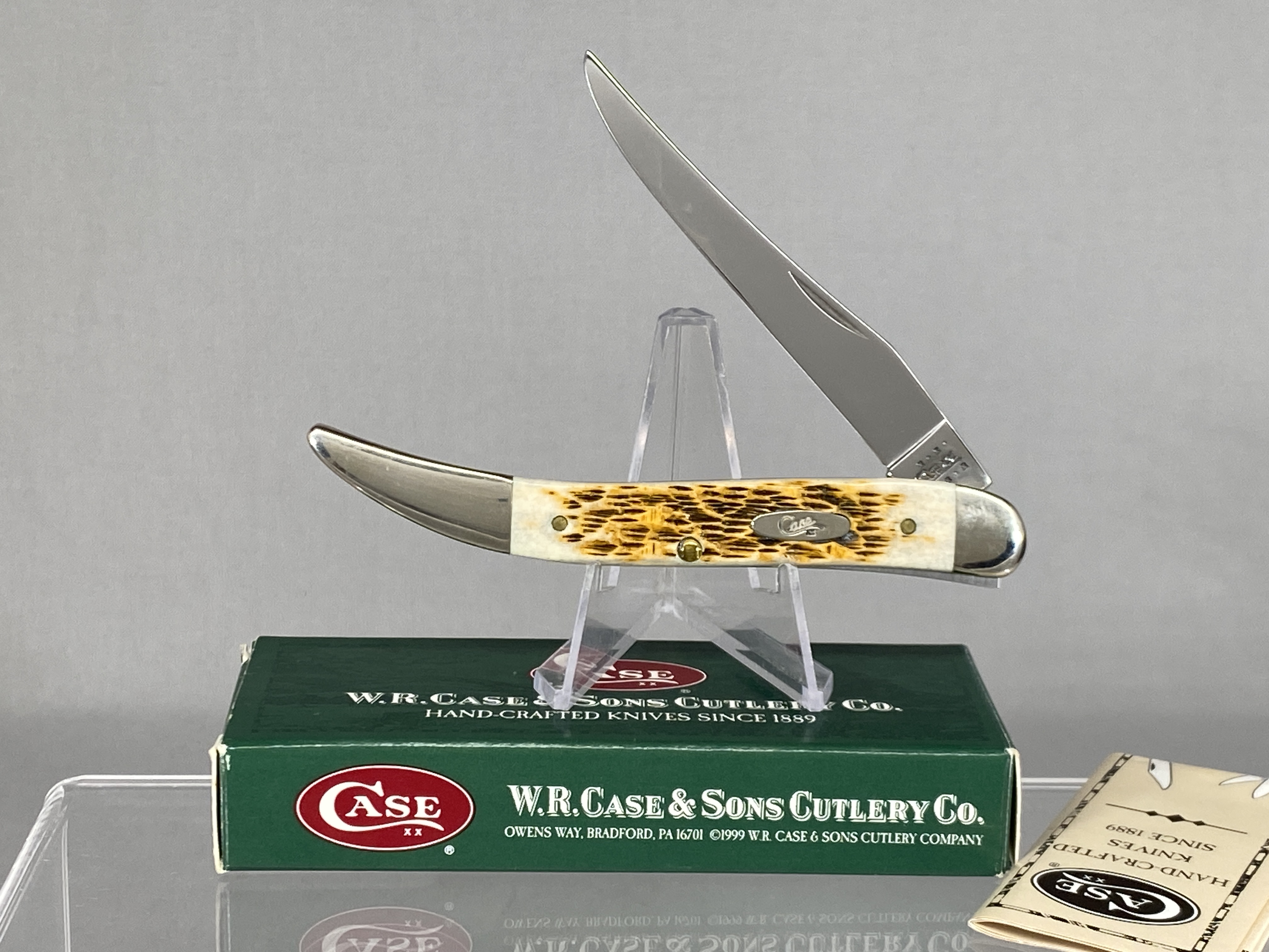 2001 CASE XX USA 610094 SS Burnt Amber Jigged Bone Toothpick MINT IN BOX