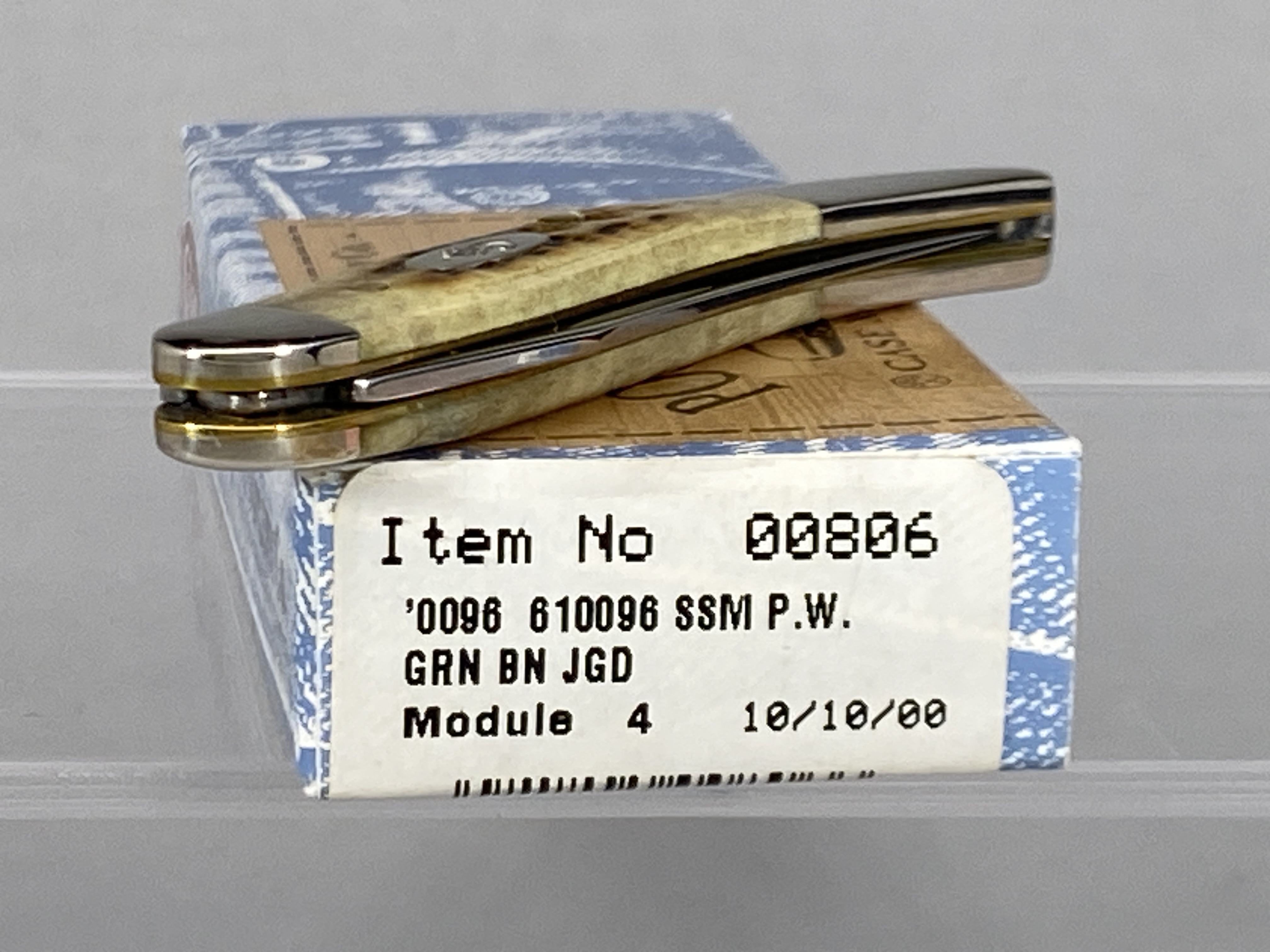 2001 CASE XX USA 610096 SS Bone POCKET WORN Small Texas Toothpick MINT ...