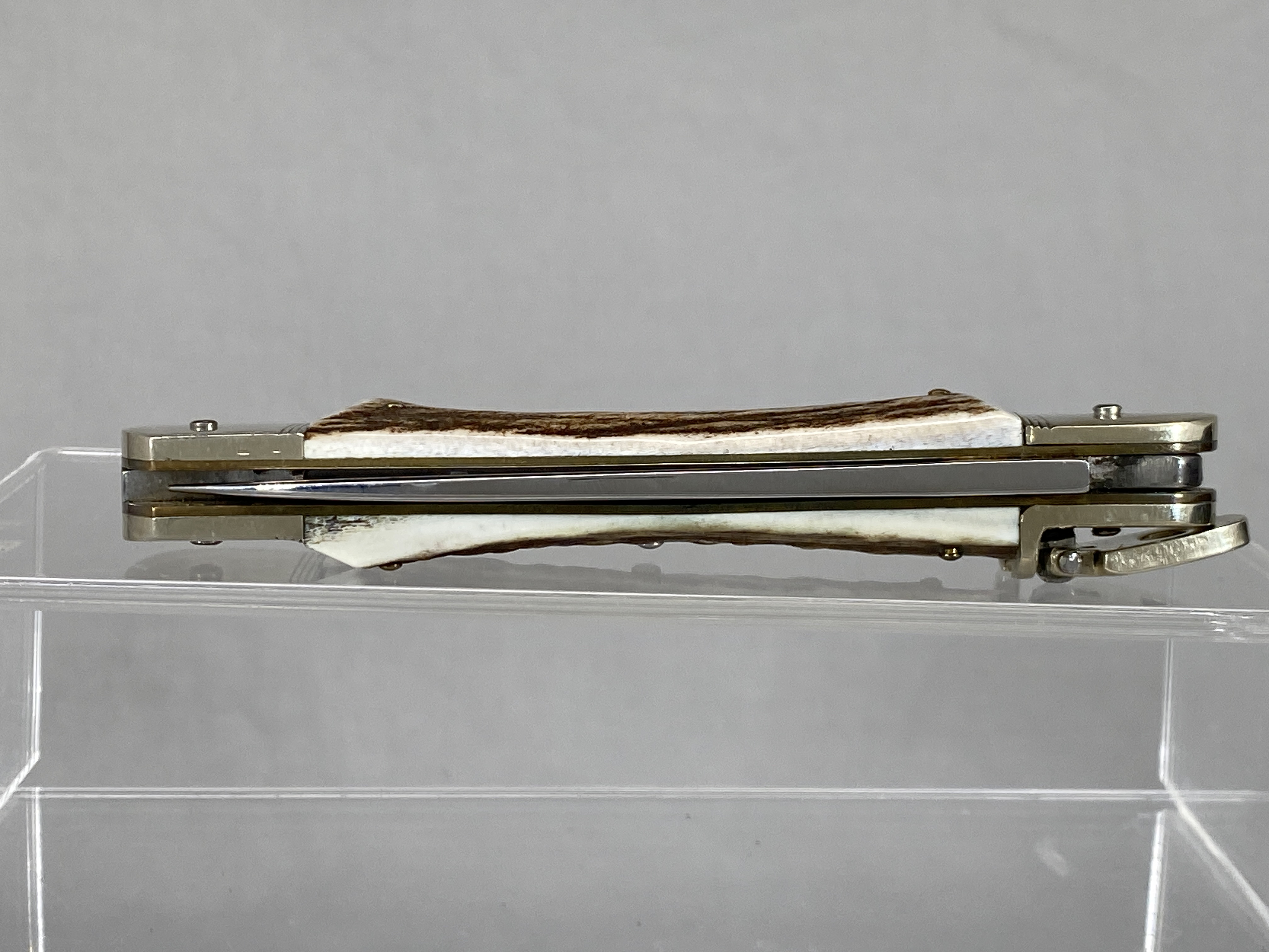 HUBERTUS Solingen SS Stag Handle Single Blade Automatic MINT