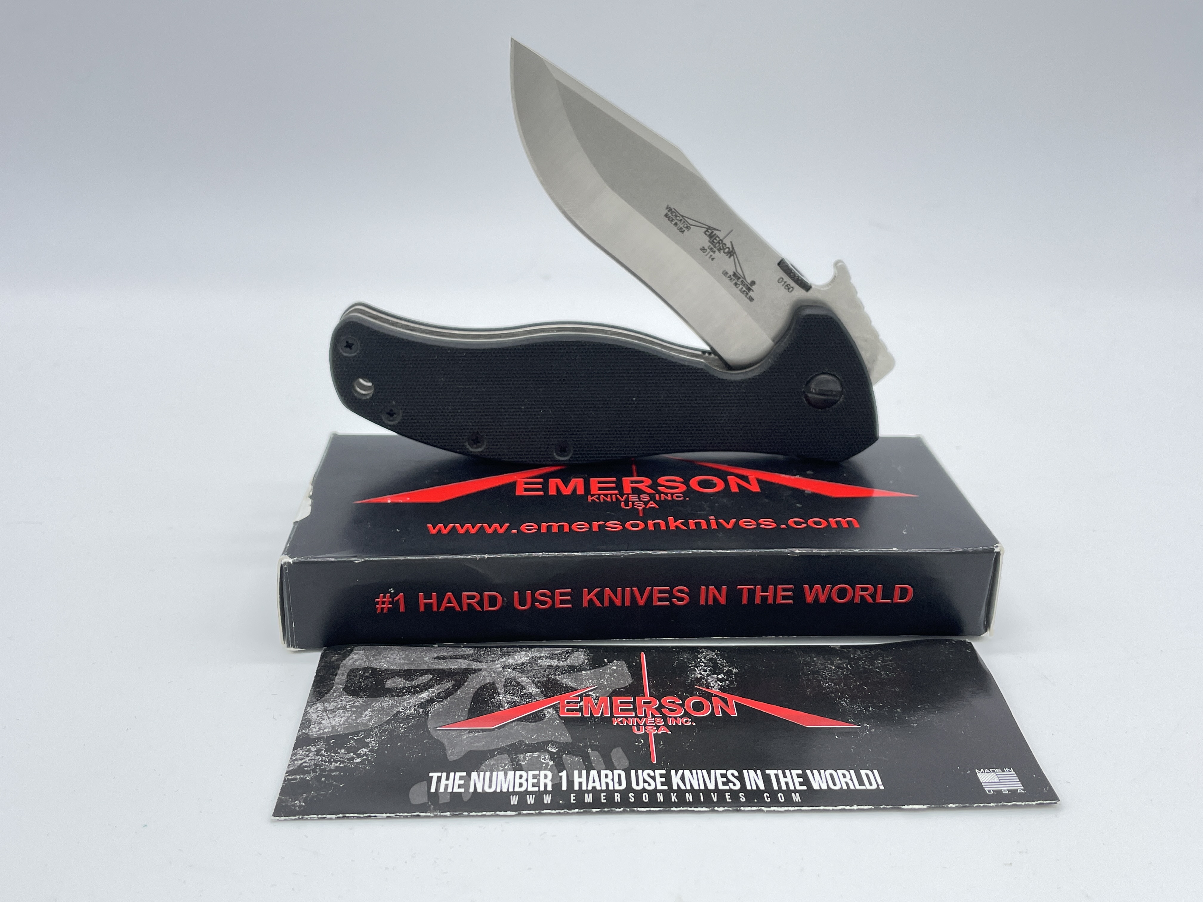 2014 EMERSON USA EK3200 Black G10 Tactical Liner Lock Vindicator MINT ...