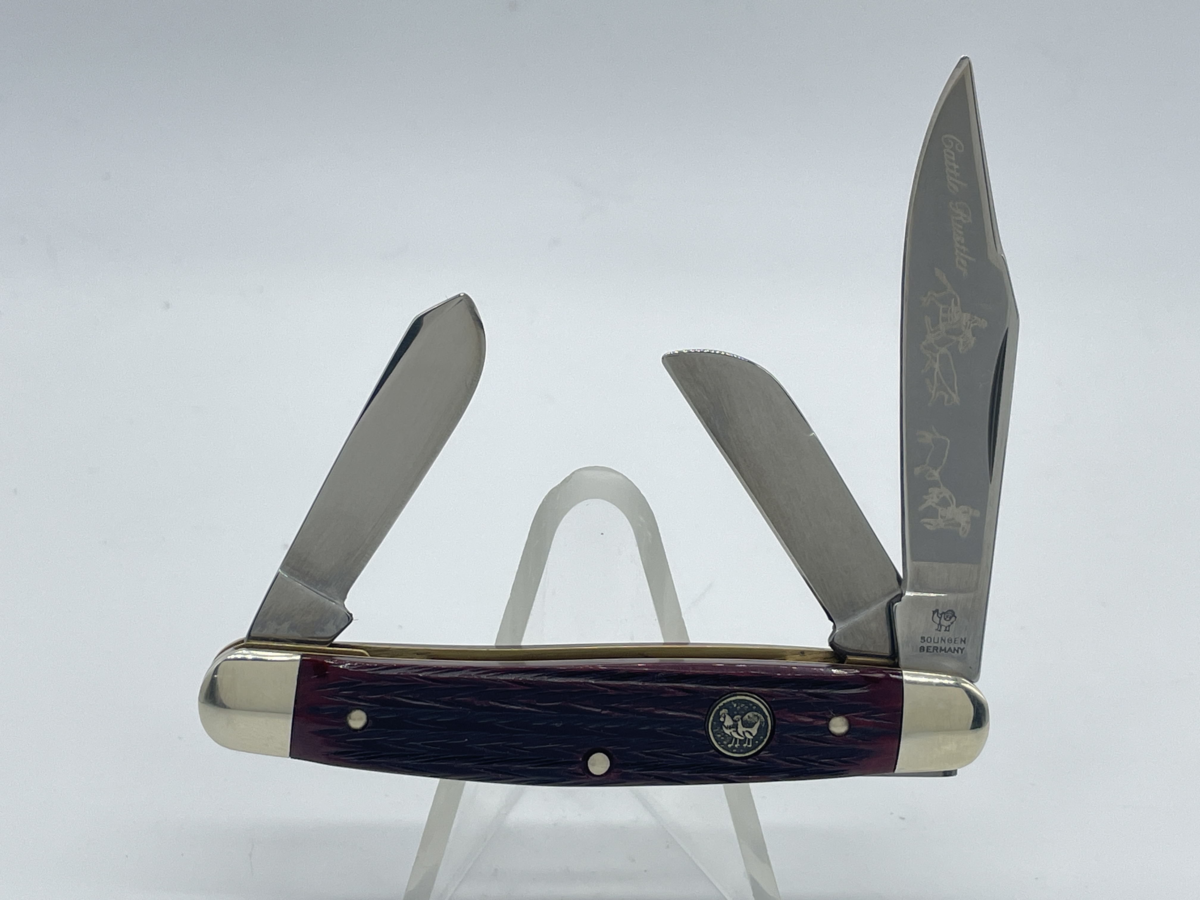 HEN & ROOSTER Solingen 313 RPB/CR Cattle Rustler Red Bone Stockman MINT