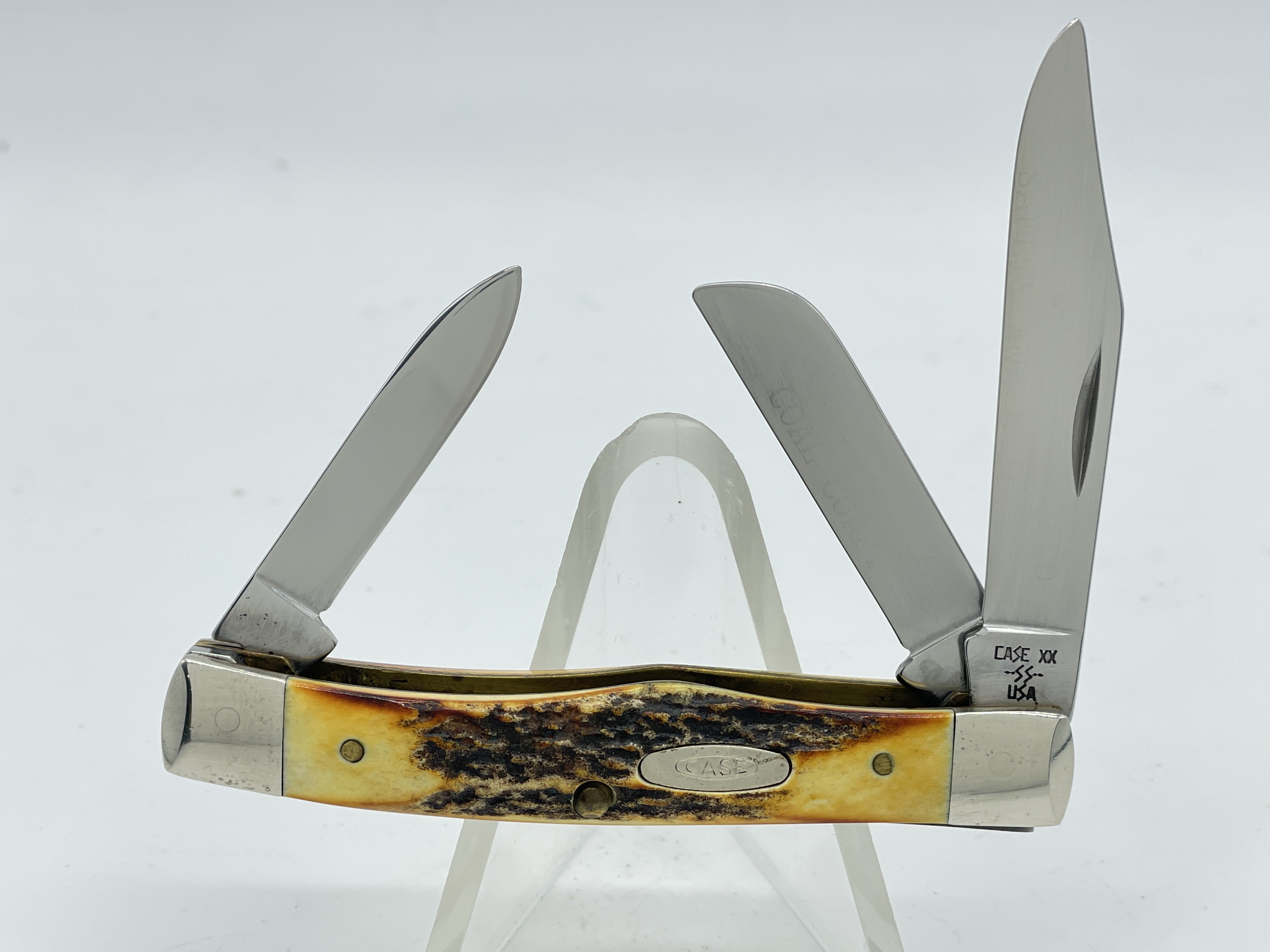 1986 CASE XX 53032 SSP Safety Award Genuine Stag Medium Stockman MINT