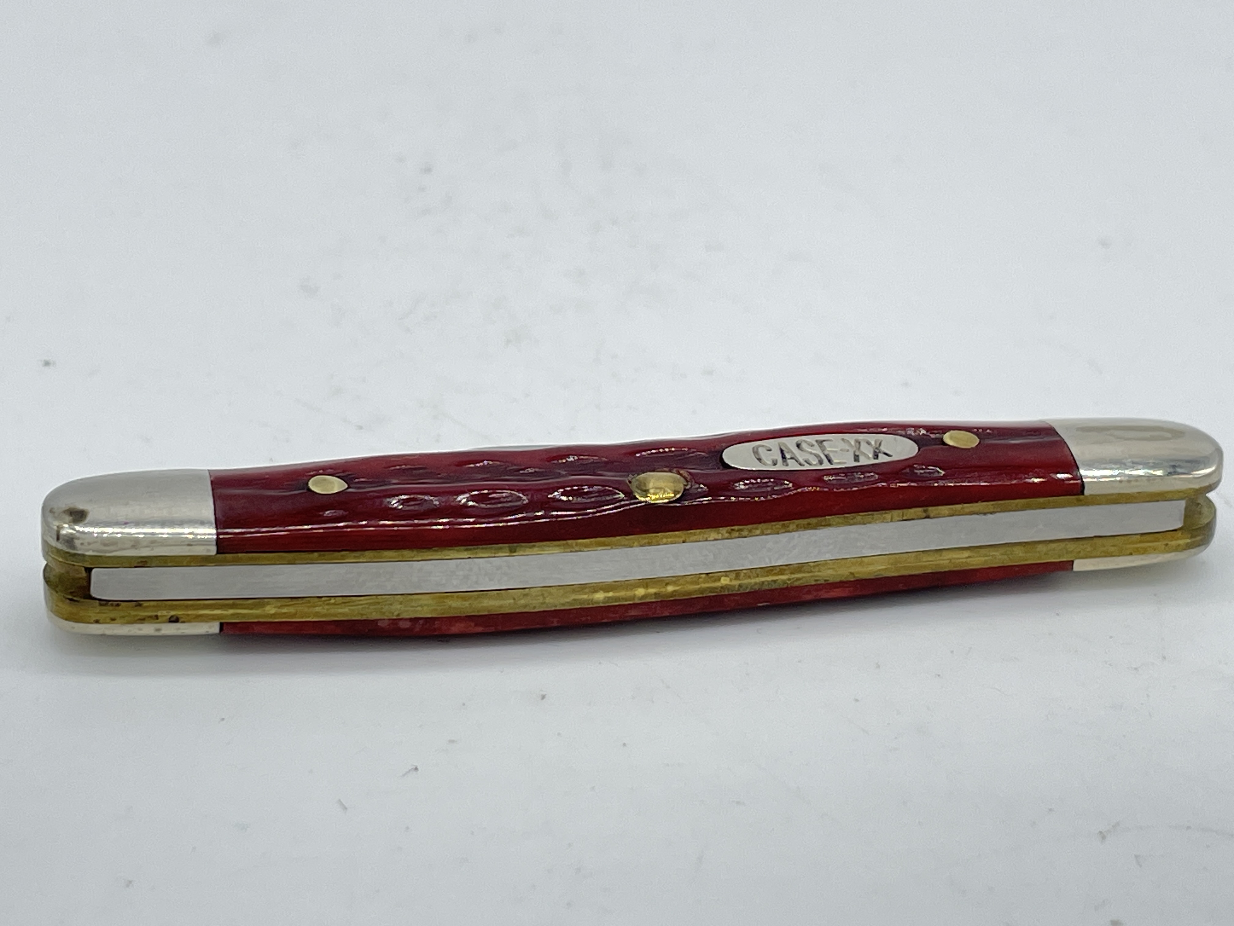 1996 CASE XX 6227 SS Dark Red Bone Pen Knife MINT