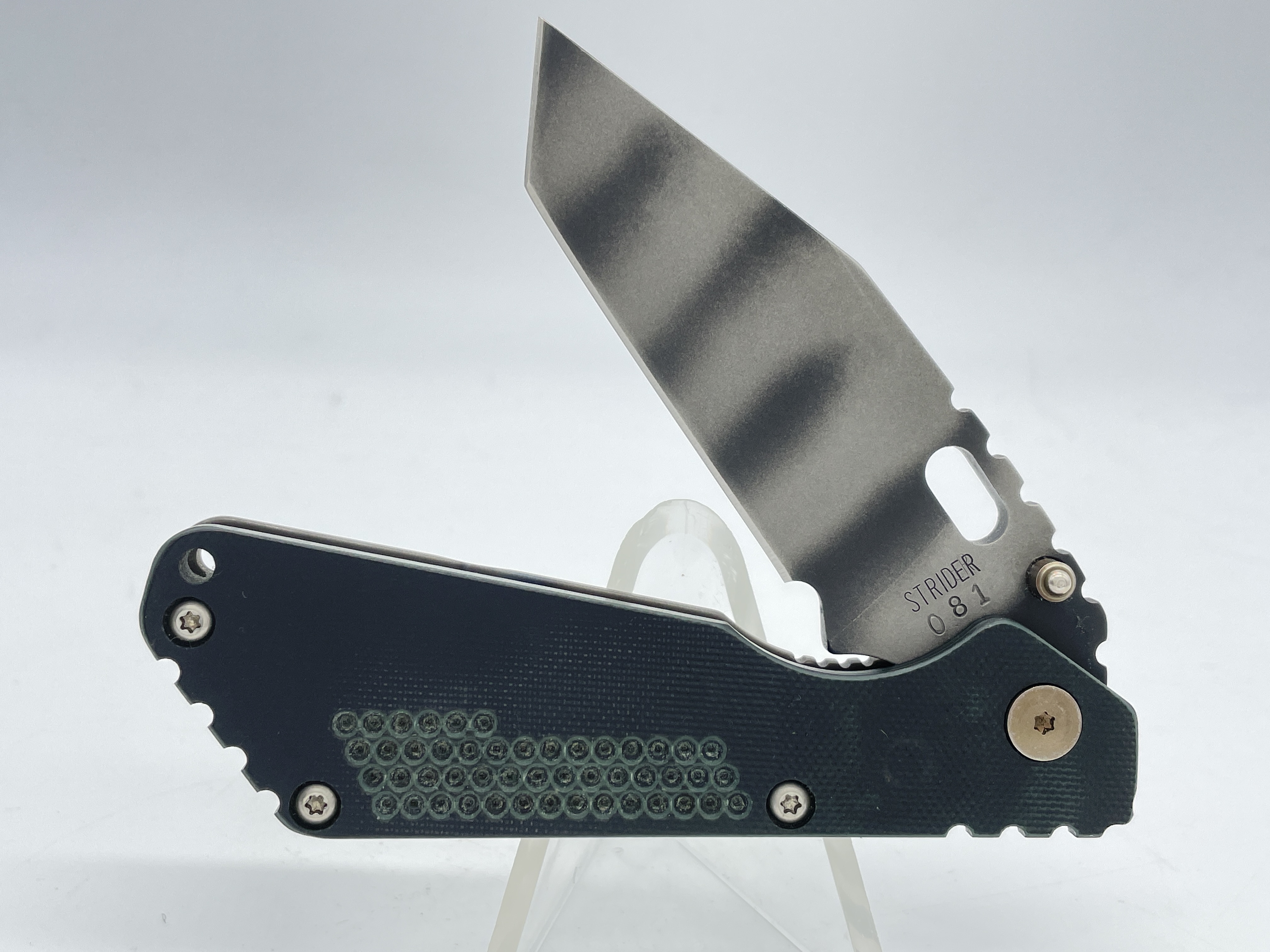 Rare Early STRIDER Gen 1 G10 Tiger Stripe S30V SnG Frame Lock MINT IN ...