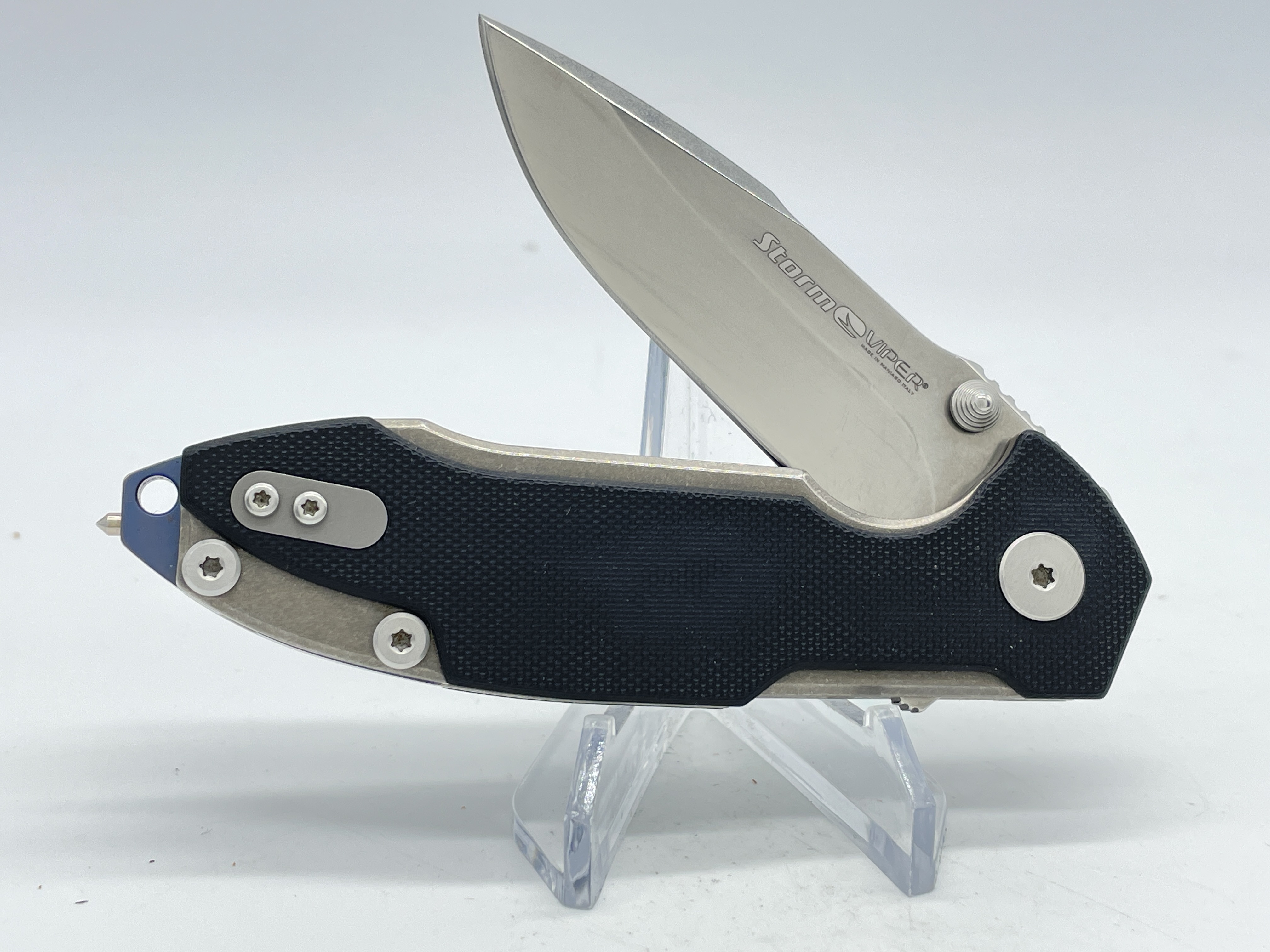 VIPER ITALY V5956GB Hinderer Design Black G10 Spanto Flipper Liner Lock ...