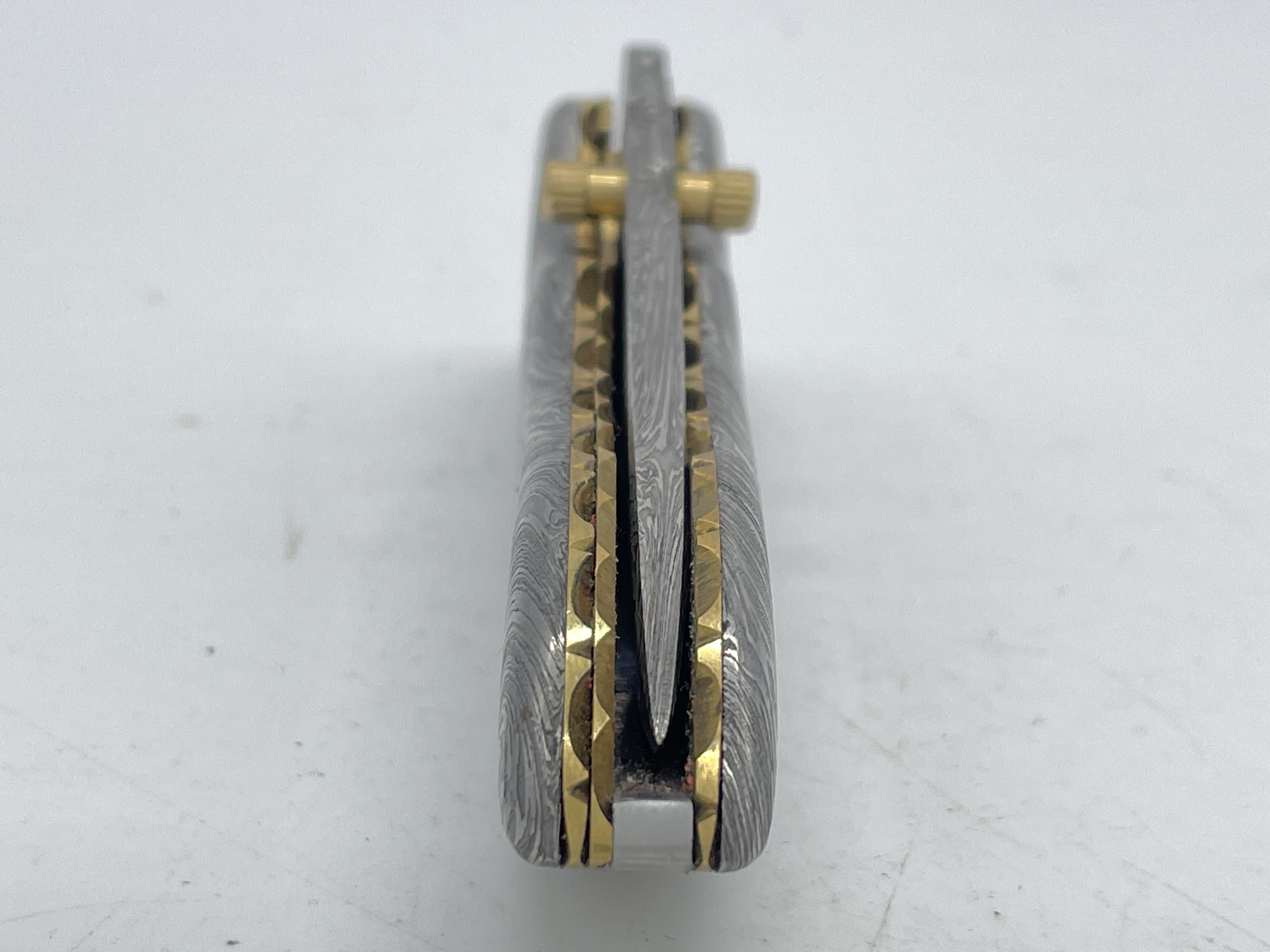 SPARK & HAMMER Custom Damascus Liner Lock MINT IN SHEATH