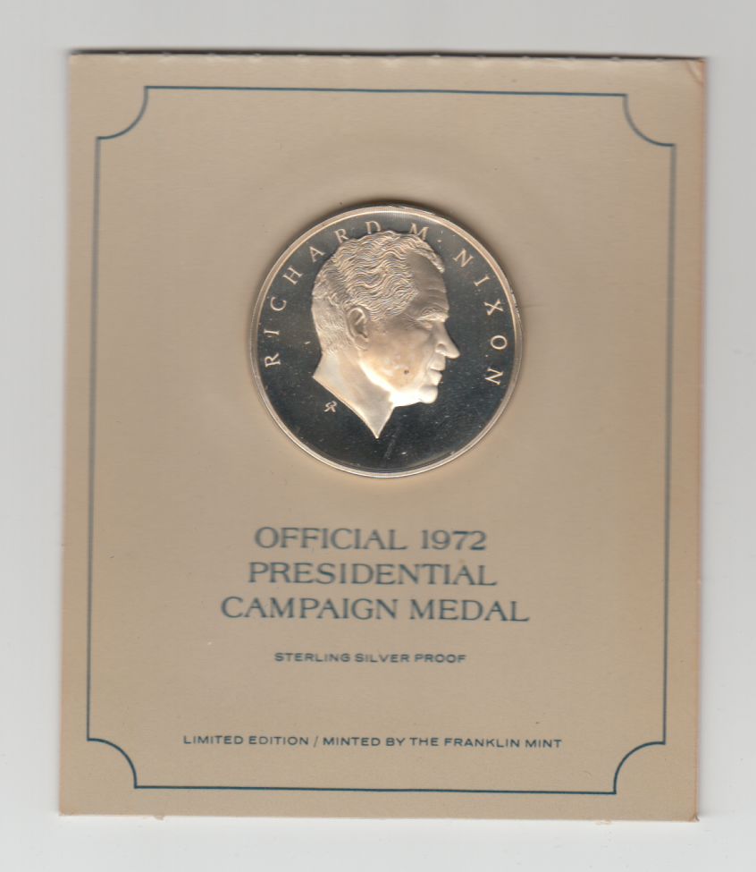 How much is 1972 FRANKLIN MINT Official Presidential Campaign Medal ...