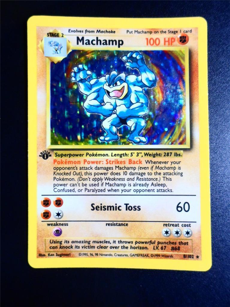 How much is Shadowed Machamp Card 8/102 (Pokemon First Edition Base Set ...
