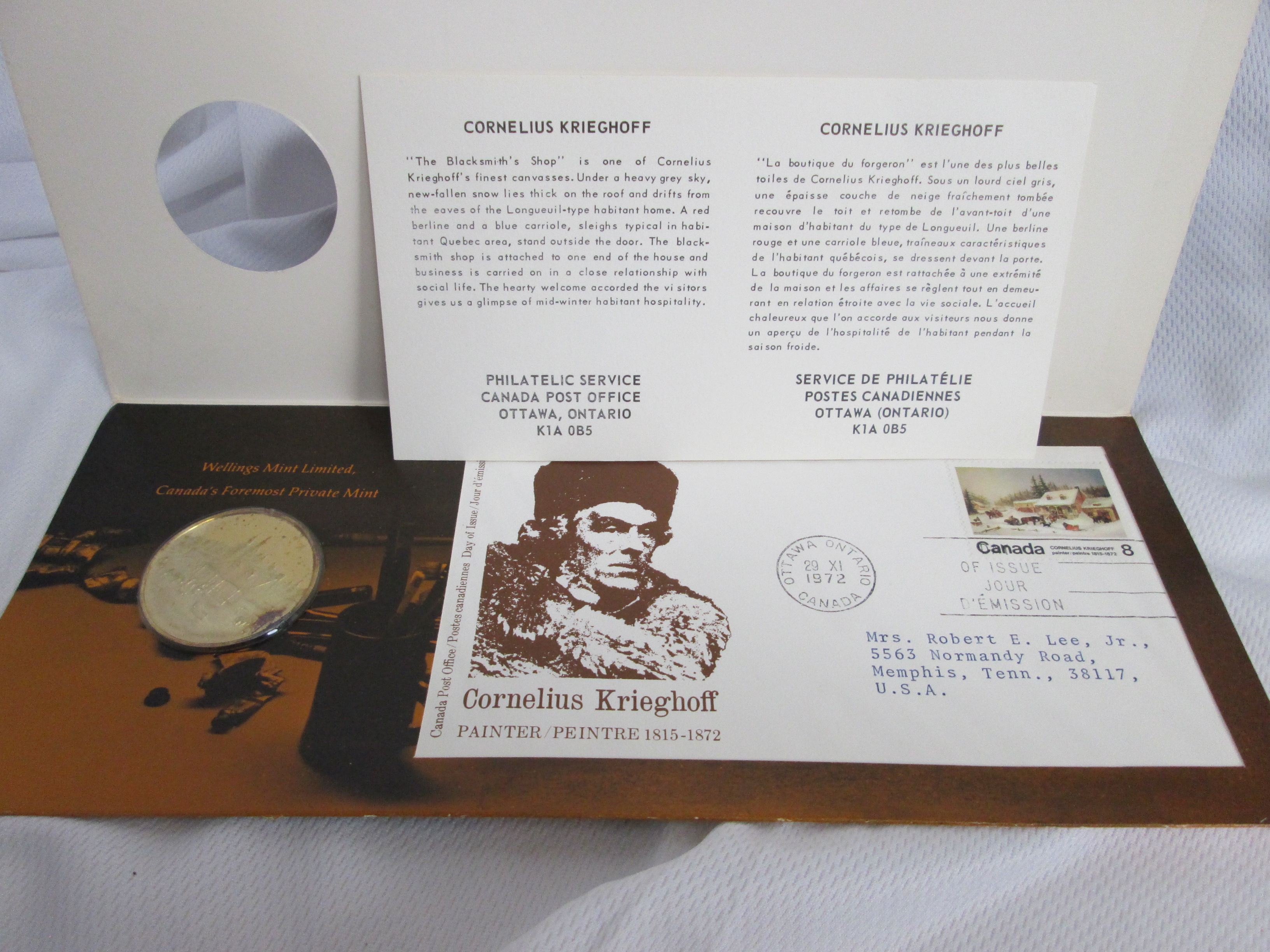 How much is 1972 Wellings Mint Cornelius Krieghoff Sterling Silver ...