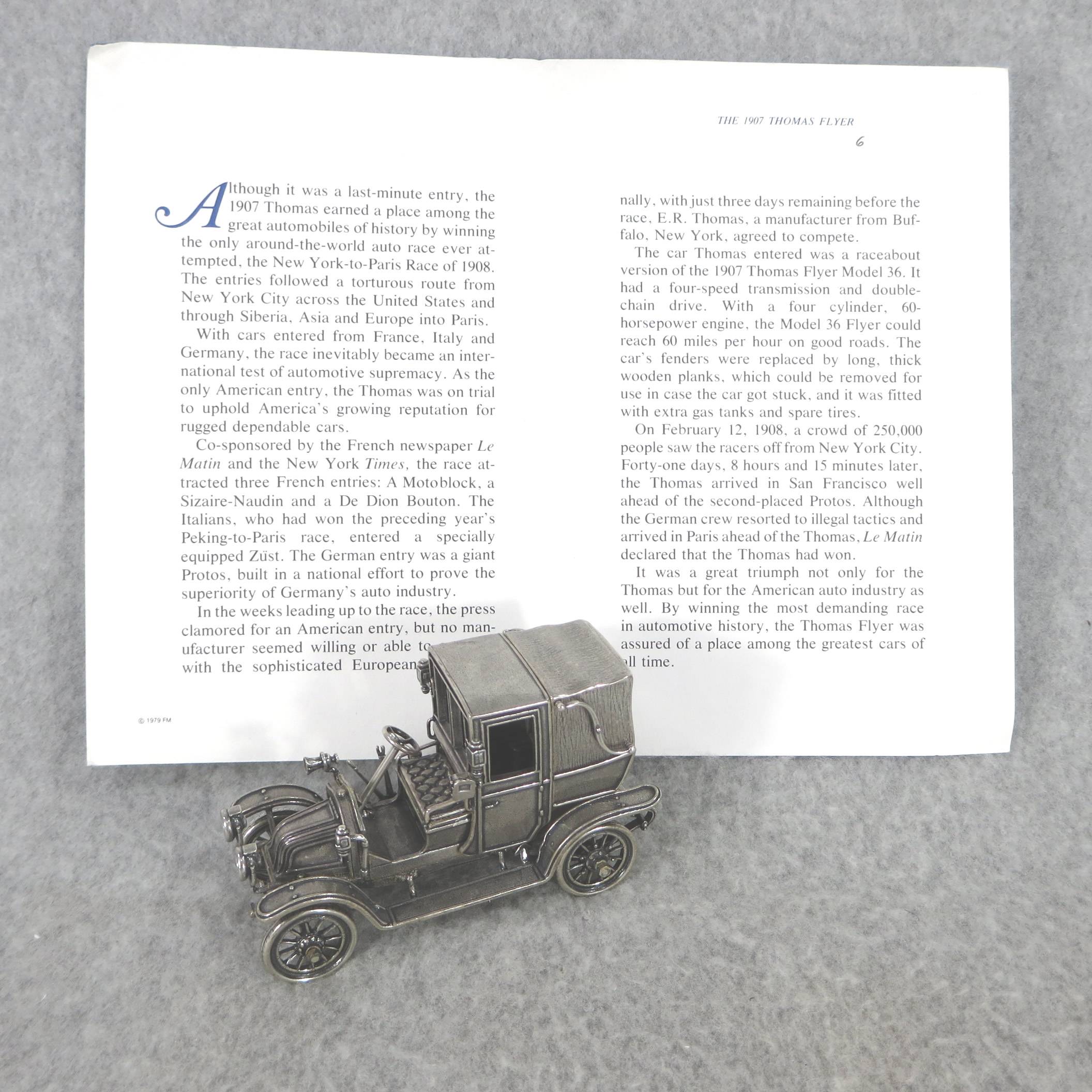 How much is 1907 THOMAS FLYER World-Famous Sterling Silver Vintage Car ...