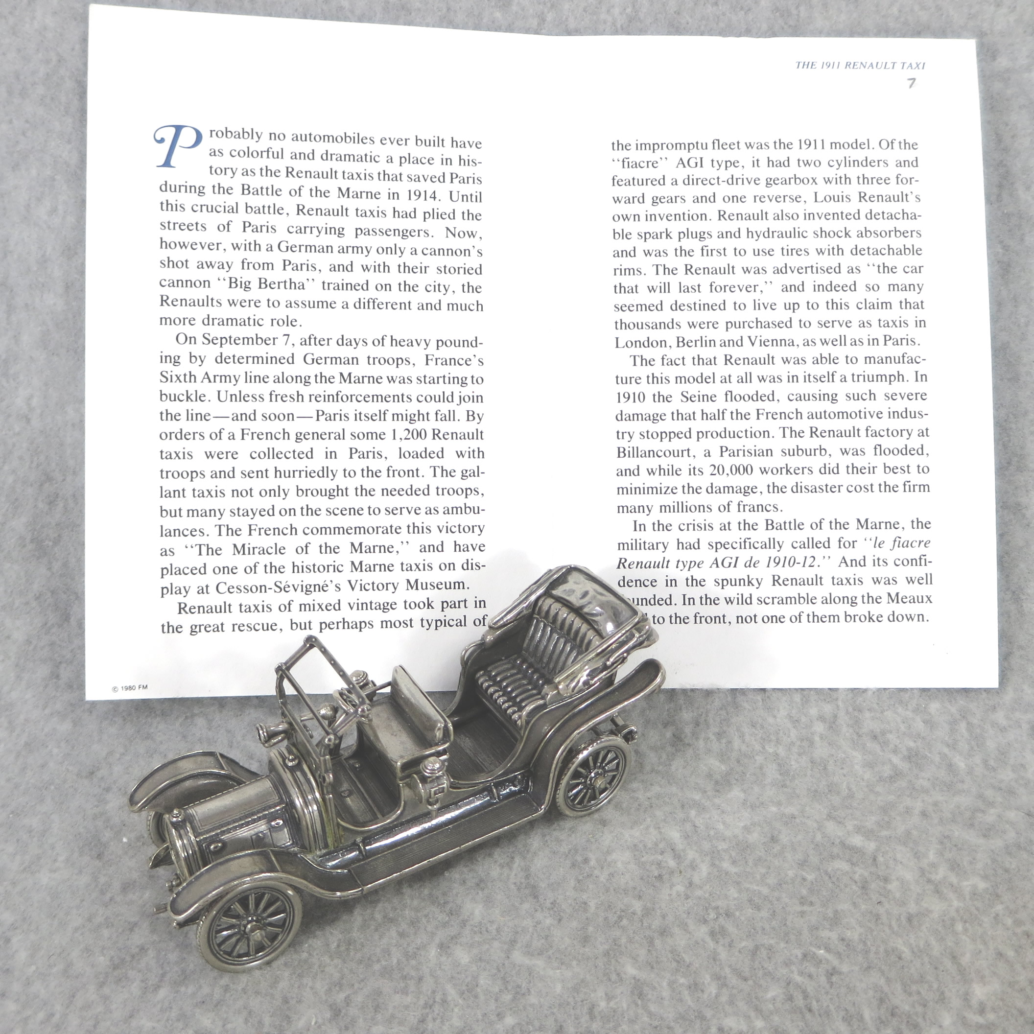 How much is 1911 RENAULT TAXI World-Famous Sterling Silver Vintage Car ...