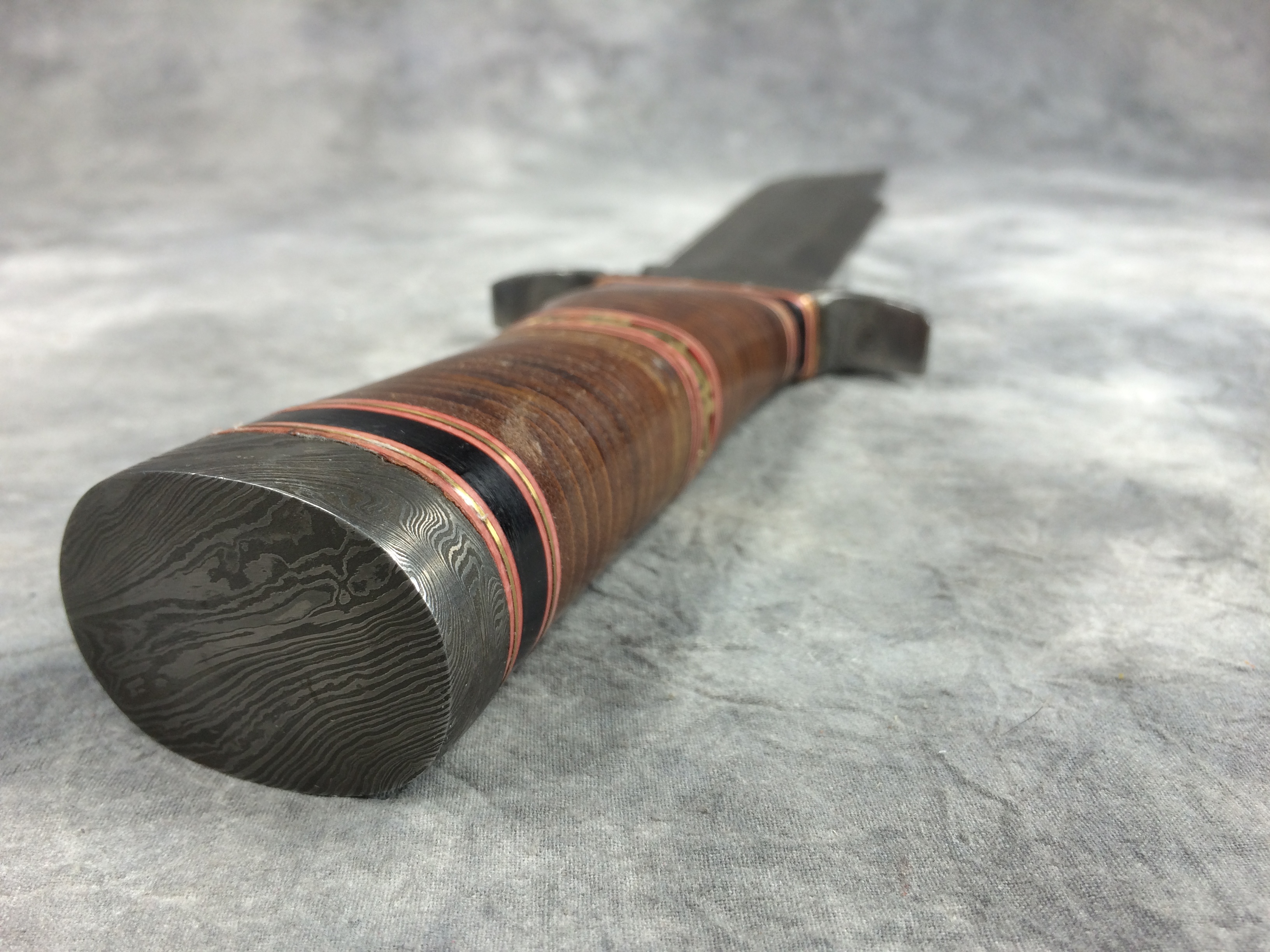 How much is OZAIR Custom Handmade 15-3/4" Stacked Leather Damascus ...