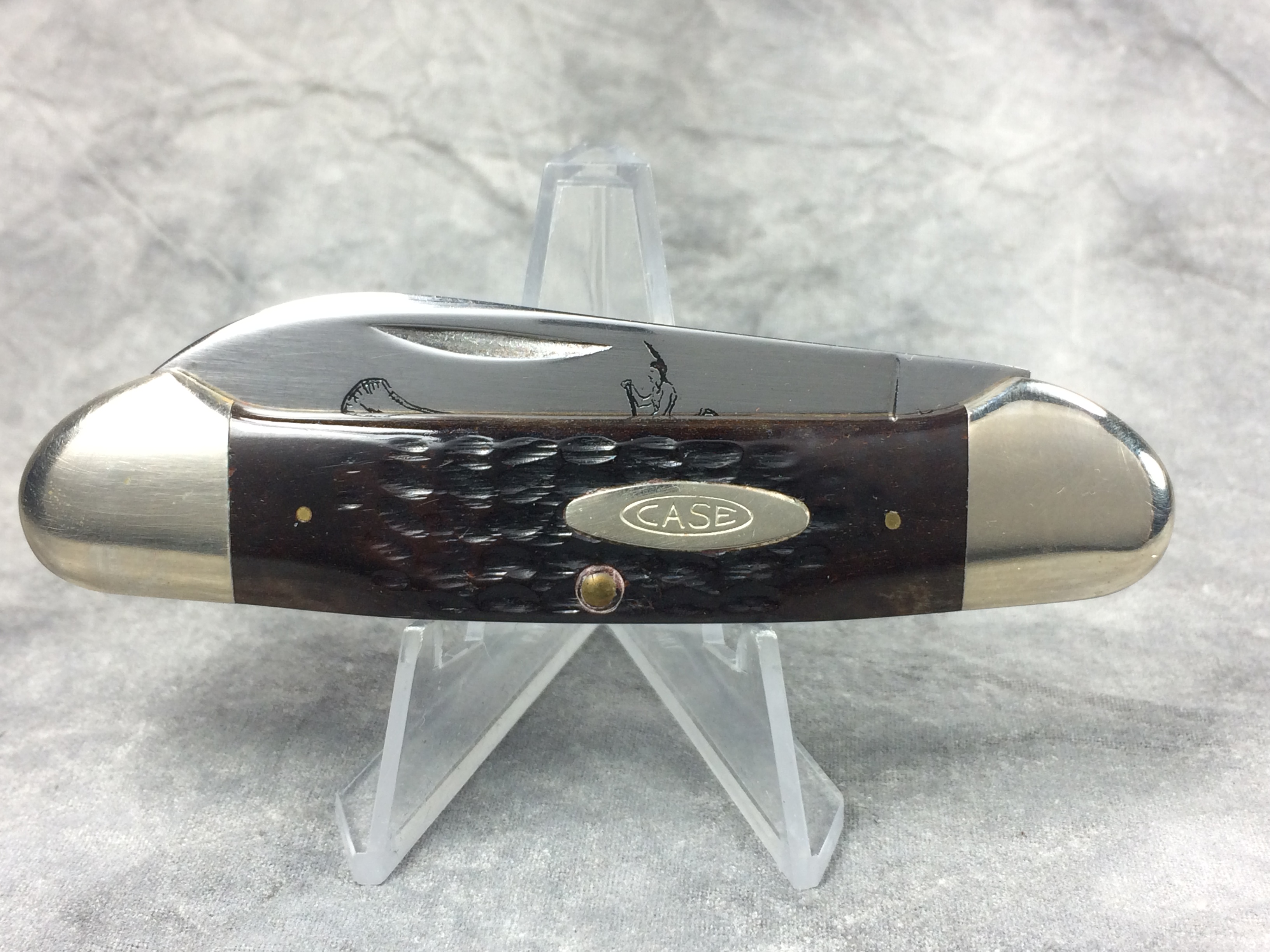 How much is 1977 CASE XX USA 62131 Brown Jigged Bone Canoe *Etched ...