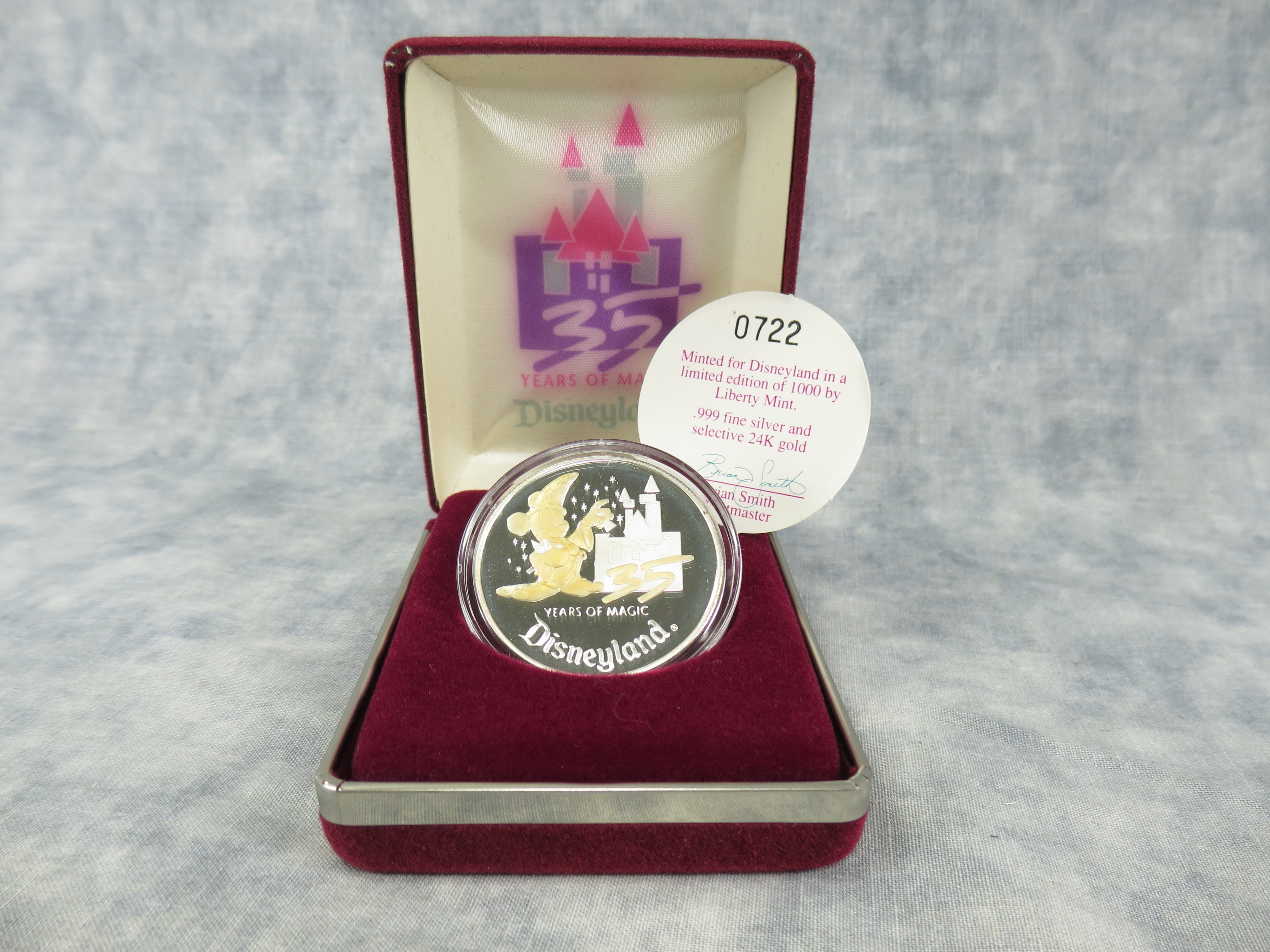 How much is 35 Years of Magic DISNEYLAND 1 Oz .999 Fine Silver Proof ...