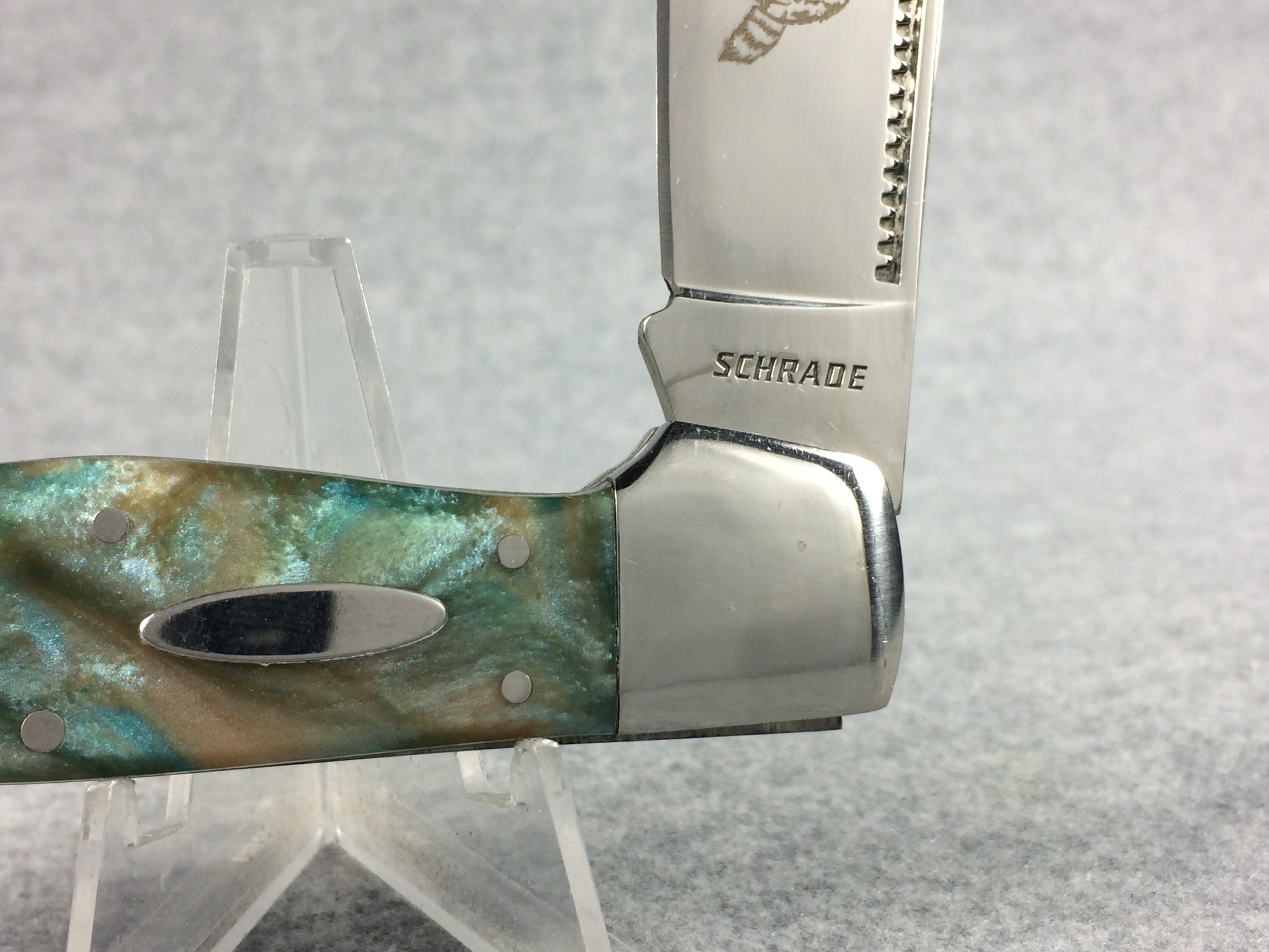 How much is SCHRADE SCHLB1 "Lil' Rascal" Raccoon Teal Swirl Celluloid ...