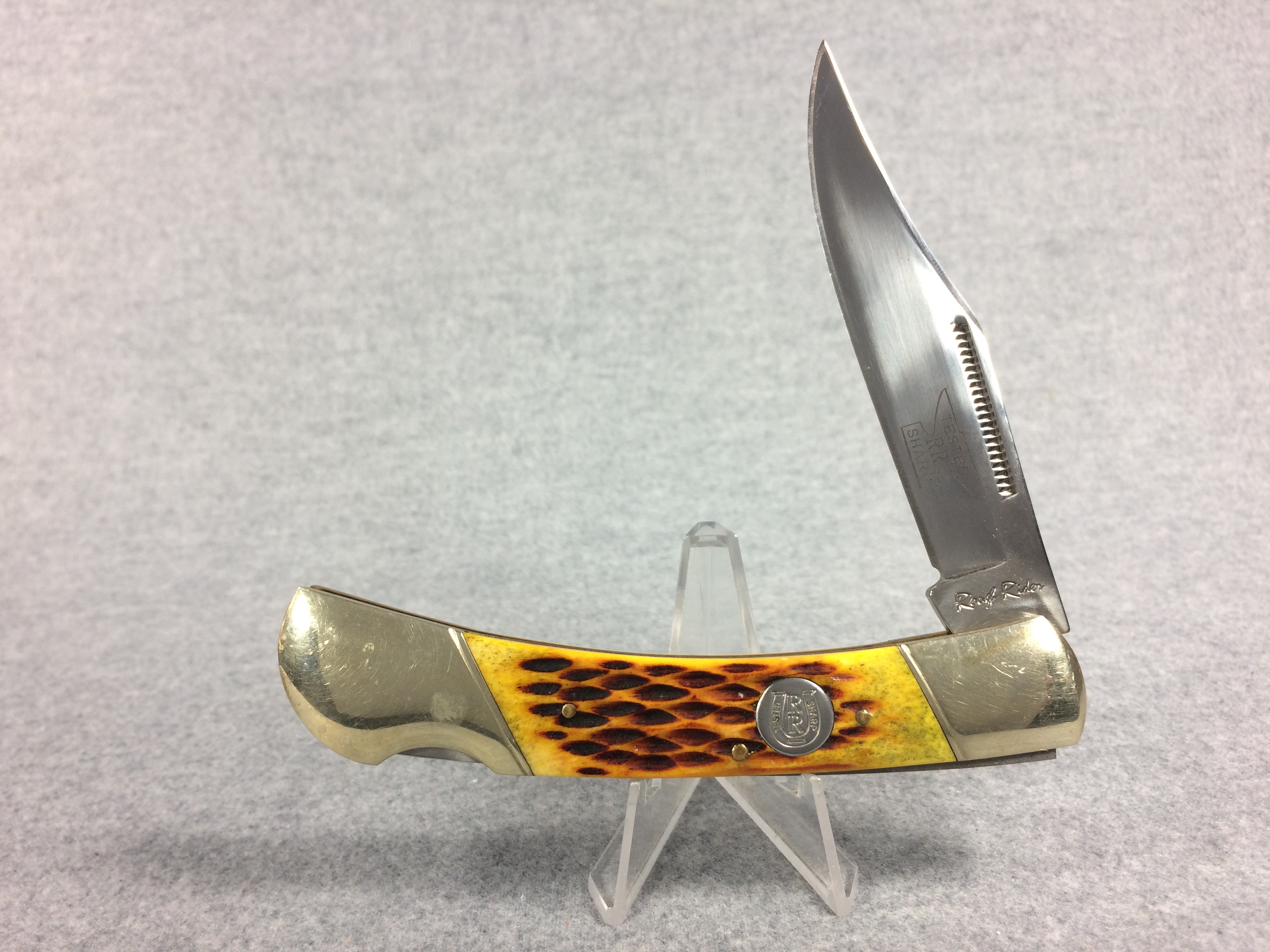 How much is ROUGH RIDER "Tested RR Sharp" Yellow Jigged Bone Lockback ...